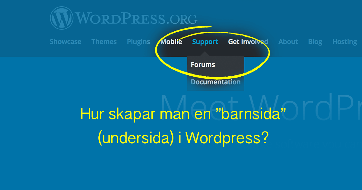 Skapa en barnsida (undersida) i Wordpress | Svenska Domäners blogg